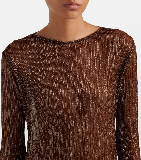 CALA DE LA CRUZ Loretta Lame Top - Orange