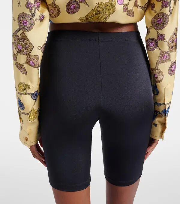 Versace Logo Embroidered Biker Shorts