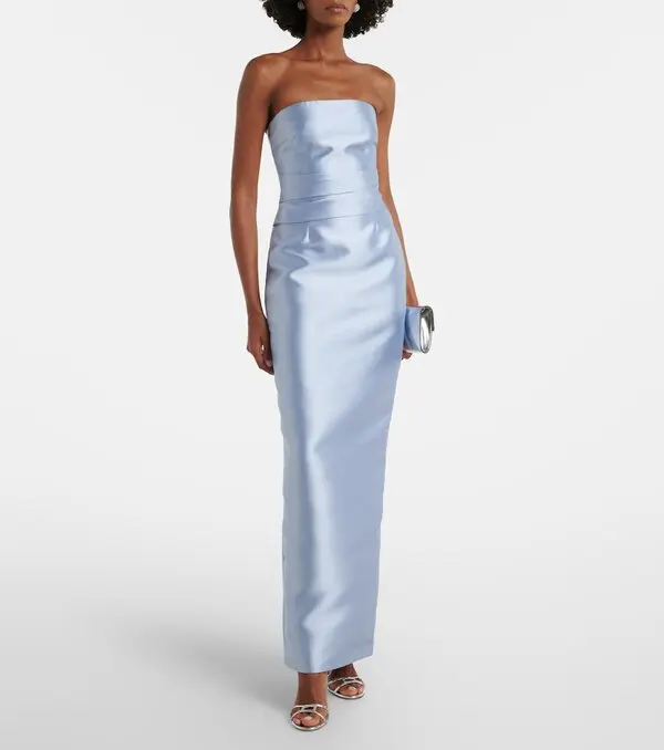 Solace London Ingrid Draped Satin Gown