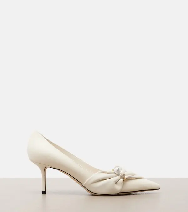 JIMMY CHOO Rafi Embellished Leather Pumps