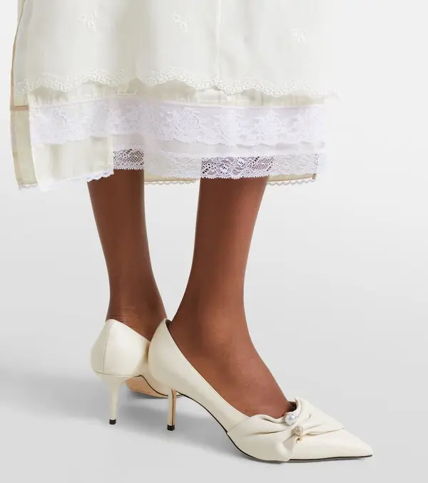 JIMMY CHOO Rafi Embellished Leather Pumps