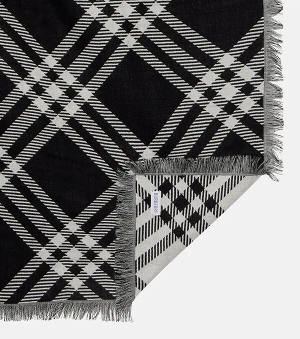 Burberry Check Wool And Silk Scarf