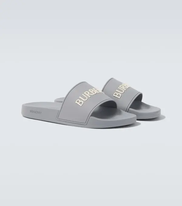 Burberry Logo Slides - Grey
