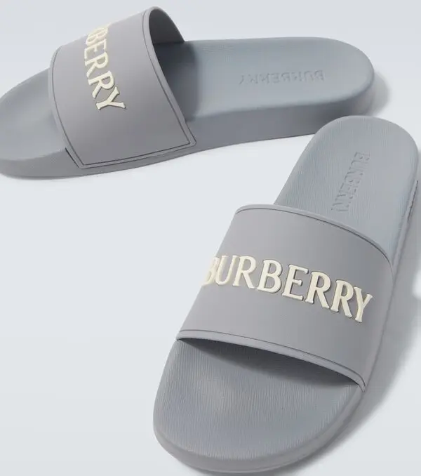 Burberry Logo Slides - Grey