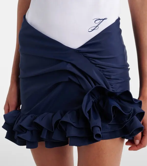 Jacquemus Ruffled Jersey Mini Skirt - Blue