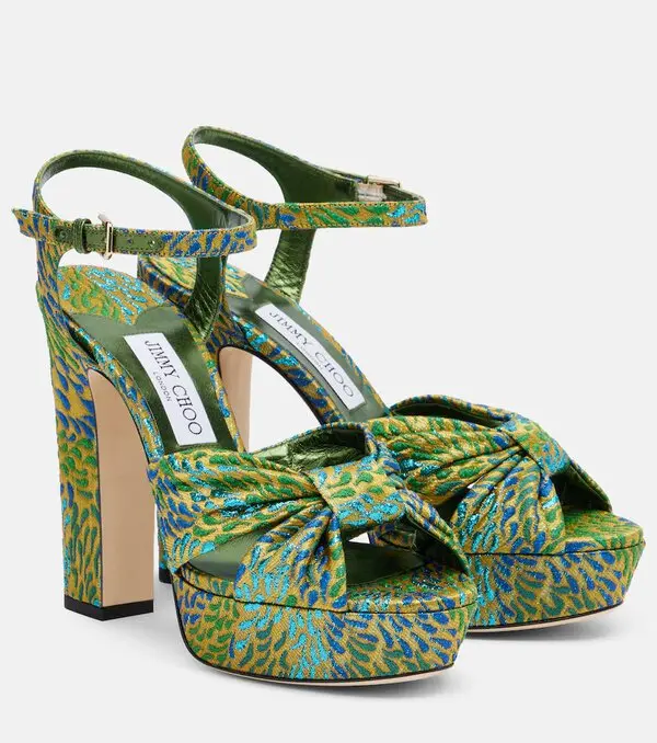 JIMMY CHOO Eloise Brocade Platform Sandals - Multicoloured