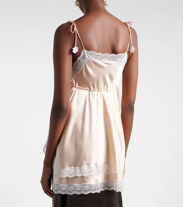Magda Butrym Lace-trimmed Silk Satin Camisole