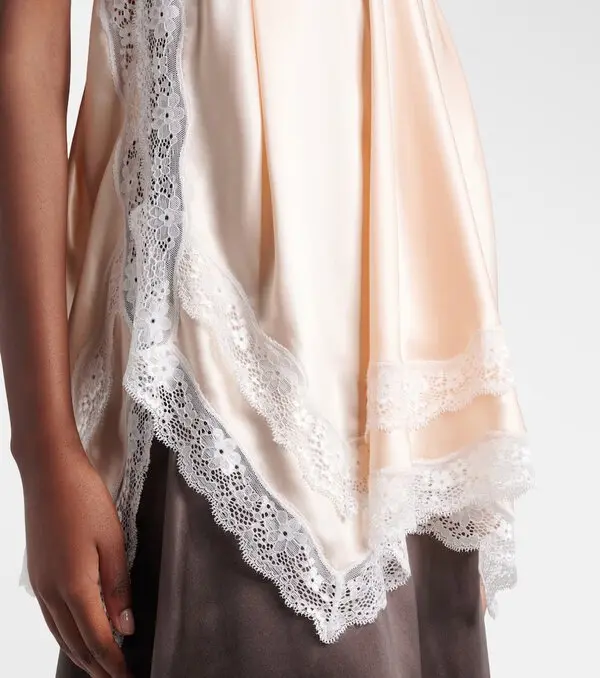 Magda Butrym Lace-trimmed Silk Satin Camisole