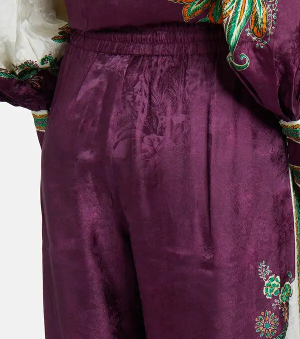 ALEMAIS Printed Wide-leg Silk Trousers - Multicoloured
