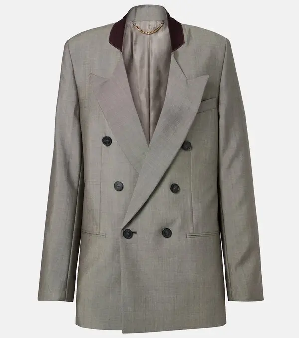 Victoria Beckham Beatrice Wool And Mohair Blazer - Grey