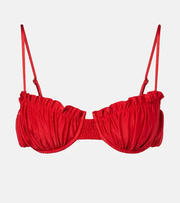 Faithfull The Brand Esterel Bikini Top Scarlet - Red