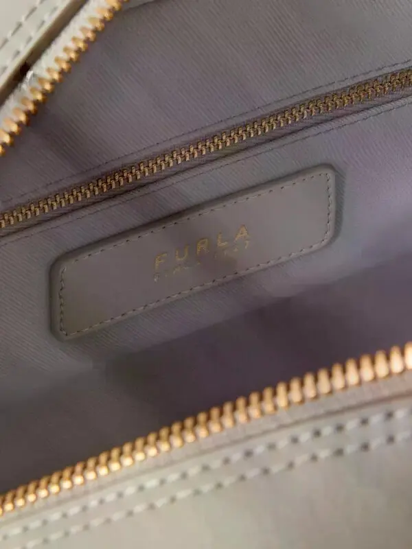 Furla Leather Dome Tote Bag - Grey