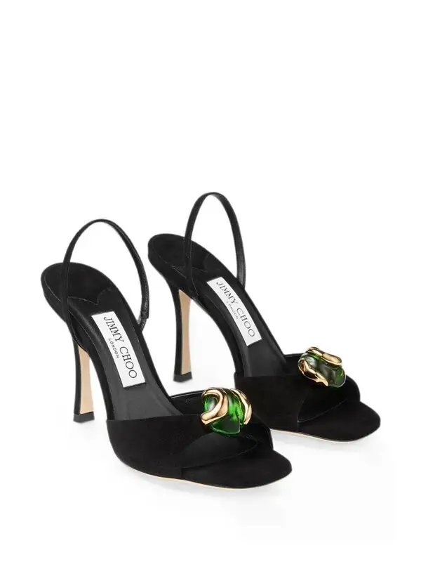 JIMMY CHOO Emani 100 Sandals - Black