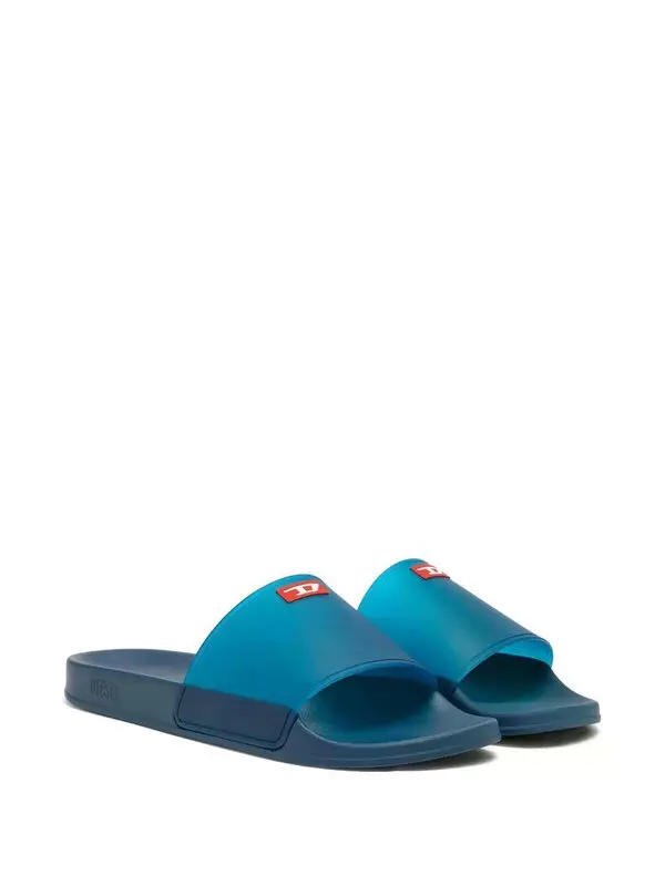 DIESEL® Sa-swim Logo-patch Slides - Blue