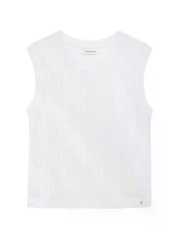 ANINE BING Moni Crop Tank - White