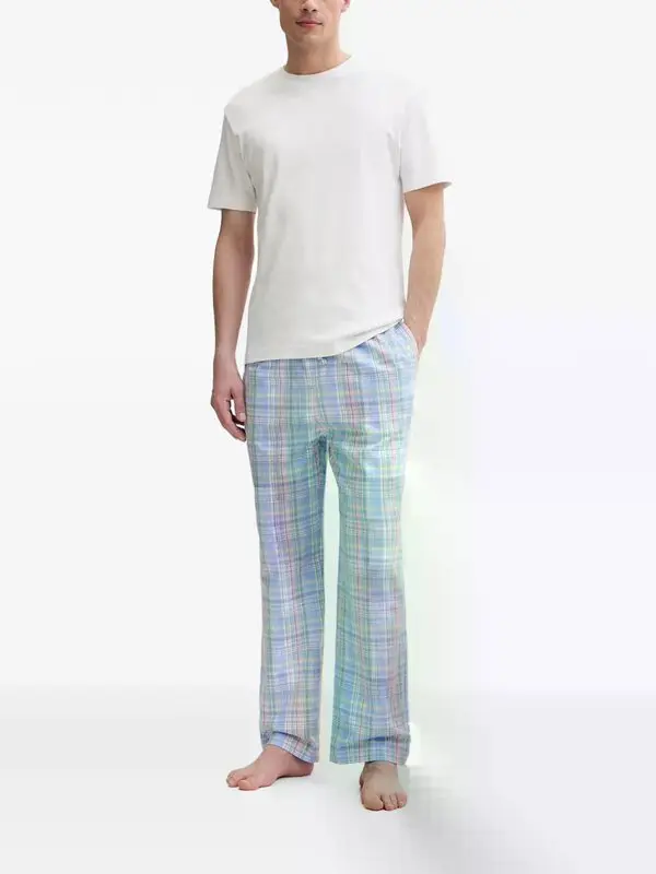 Polo Ralph Lauren Plaid Drawstring Pajama Trousers - Blue