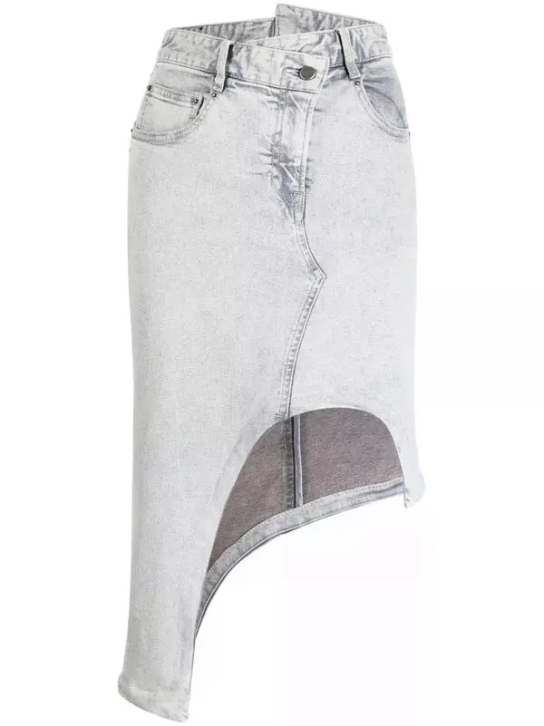 JNBY Asymmetric Washed Denim Skirt - Grey