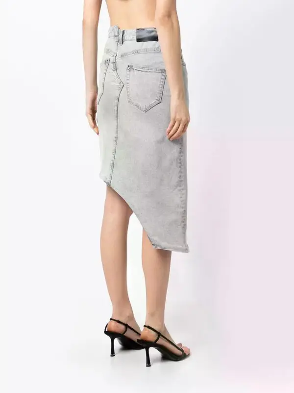 JNBY Asymmetric Washed Denim Skirt