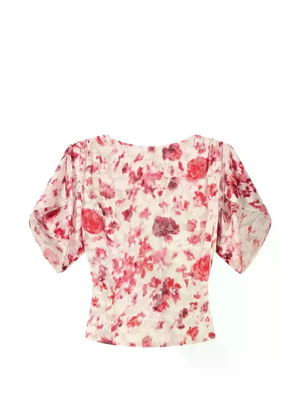 Isabel Marant Étoile Hervane Floral Print Devoré Top - Neutrals