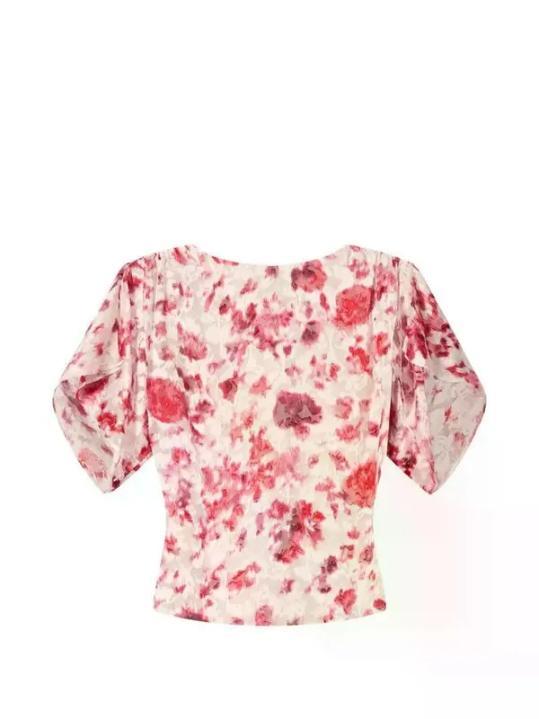 Isabel Marant Étoile Hervane Floral Print Devoré Top - Neutrals