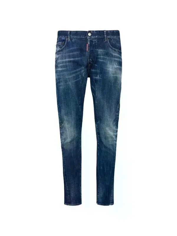 Dsquared2 Distressed Effect Faded Denim Jeans