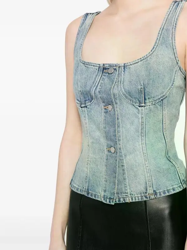 JNBY Cotton-hemp Blend Corset Top