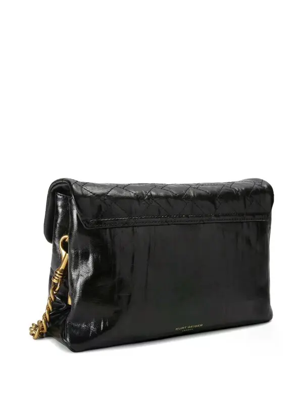 Kurt Geiger Celia Quilted Leather Shoulder Bag With Eagle Head Detail - Black