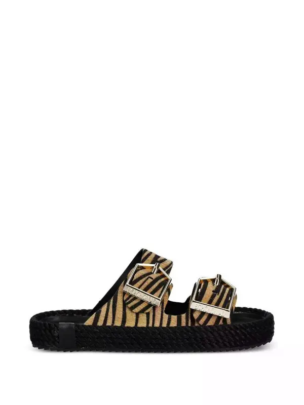 BOHONOMAD Sydney Zebra-print Buckle Espadrilles - Neutrals