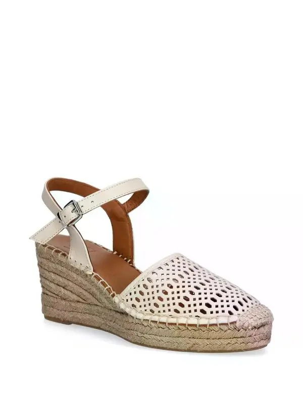 BILLI BI Perforated Wedge Espadrilles - Neutrals