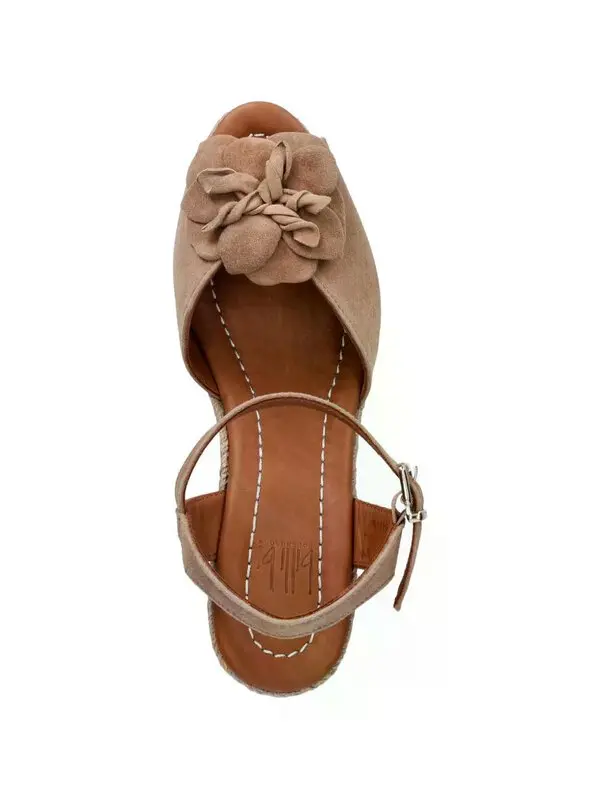 BILLI BI Floral Appliqué Wedge Espadrilles