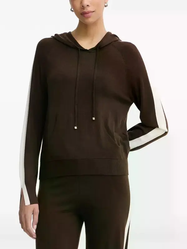 From Future Side Stripe Drawstring Hoodie - Brown
