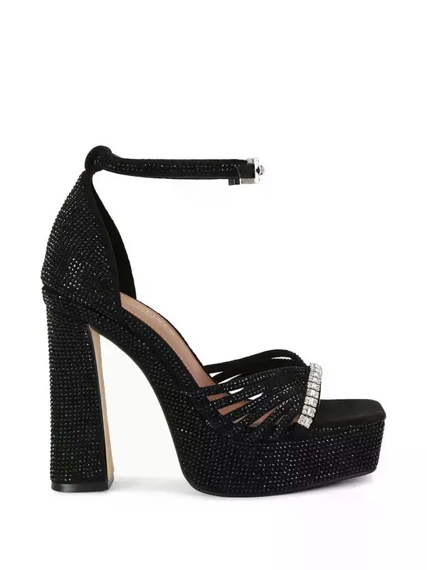 Kurt Geiger Crystal Embellished Platform Sandals - Black