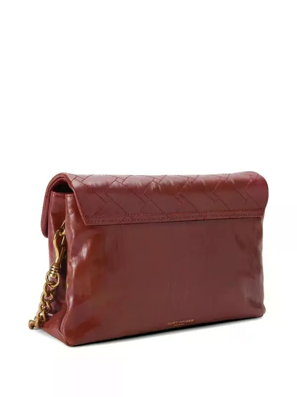 Kurt Geiger Celia Quilted Leather Shoulder Bag With Eagle Head Detail - Red