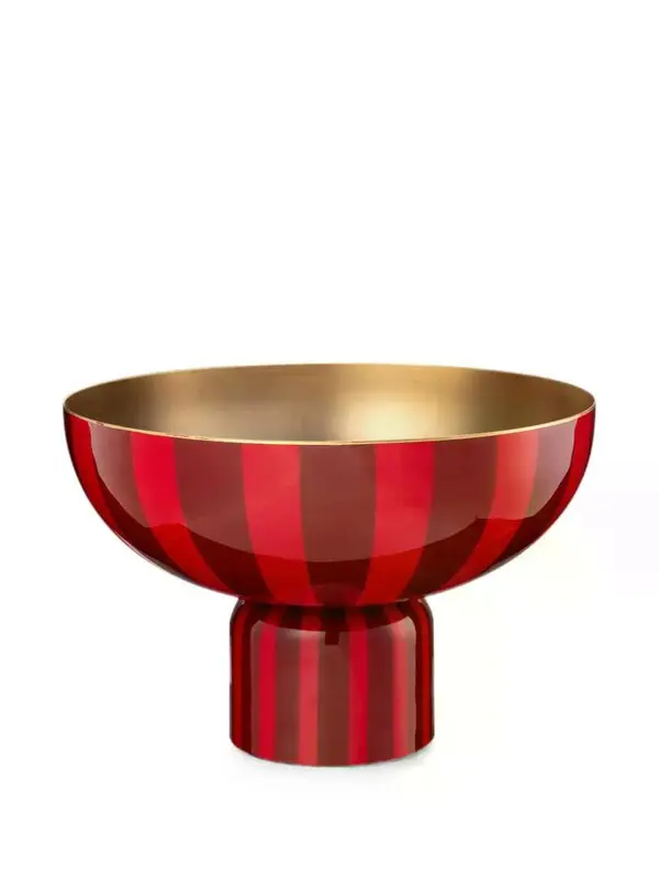 PIP STUDIO Striped Pedestal Bowl - Red