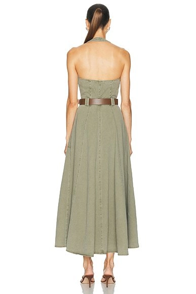 NICHOLAS Anastasia Denim Maxi Dress With Belt