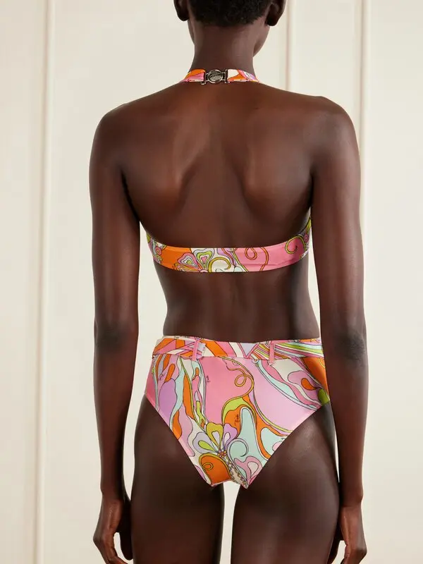 Emilio Pucci Printed Belted Bikini Briefs - Pink