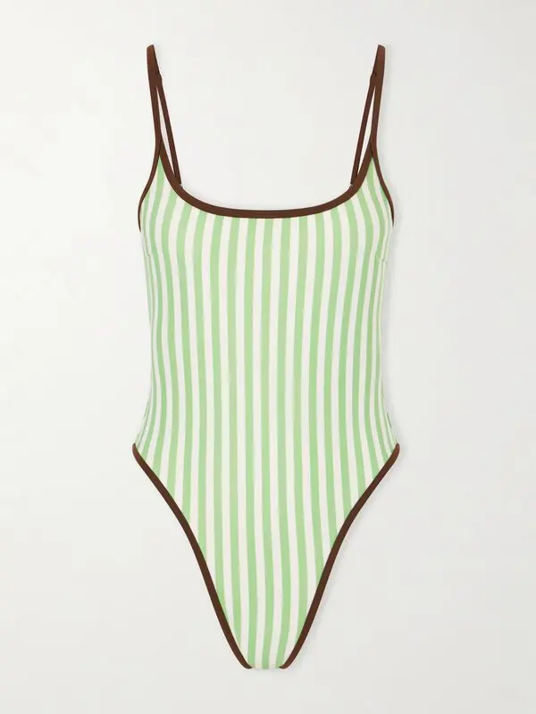 HAIGHT. Pipping Thidu Striped Swimsuit - Green