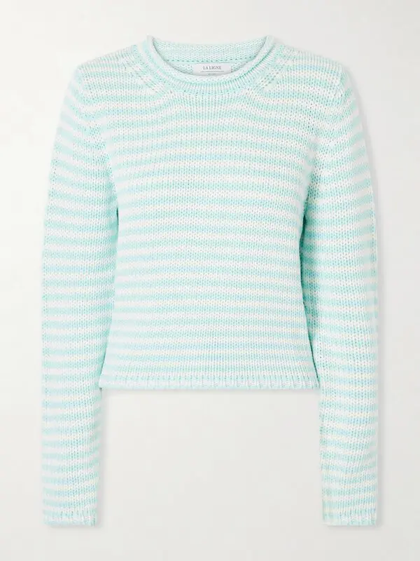LA LIGNE Mini Marina Cropped Striped Cotton Sweater - Multi