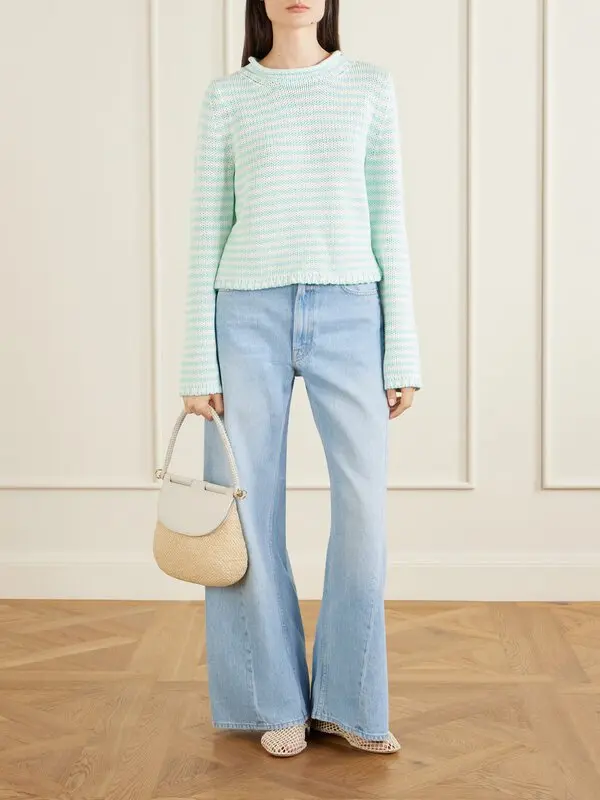 LA LIGNE Mini Marina Cropped Striped Cotton Sweater - Multi