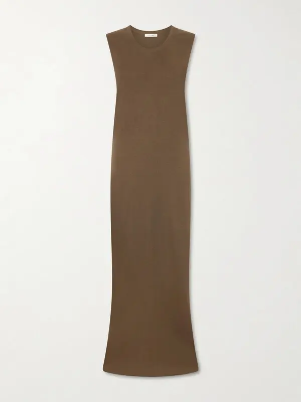 THE ROW Silk Maxi Dress - Brown