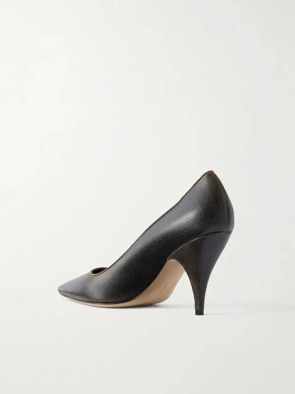 THE ROW Liisa Waxed Suede Pumps - Brown