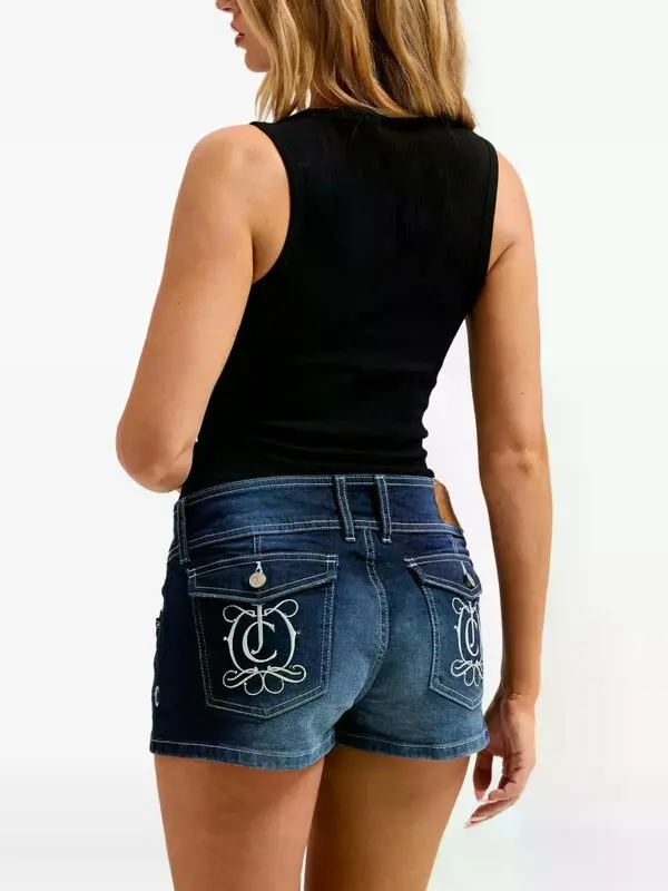 Juicy Couture Embroidered Logo Denim Shorts