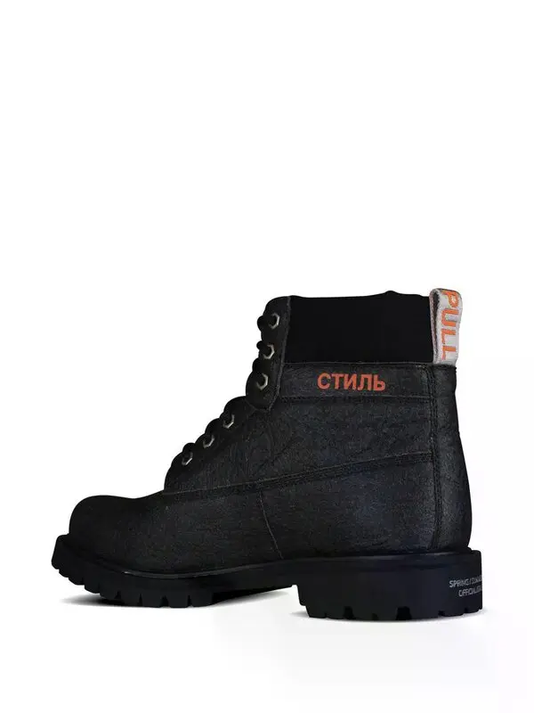 Heron Preston Logo-embroidered Lace-up Boots