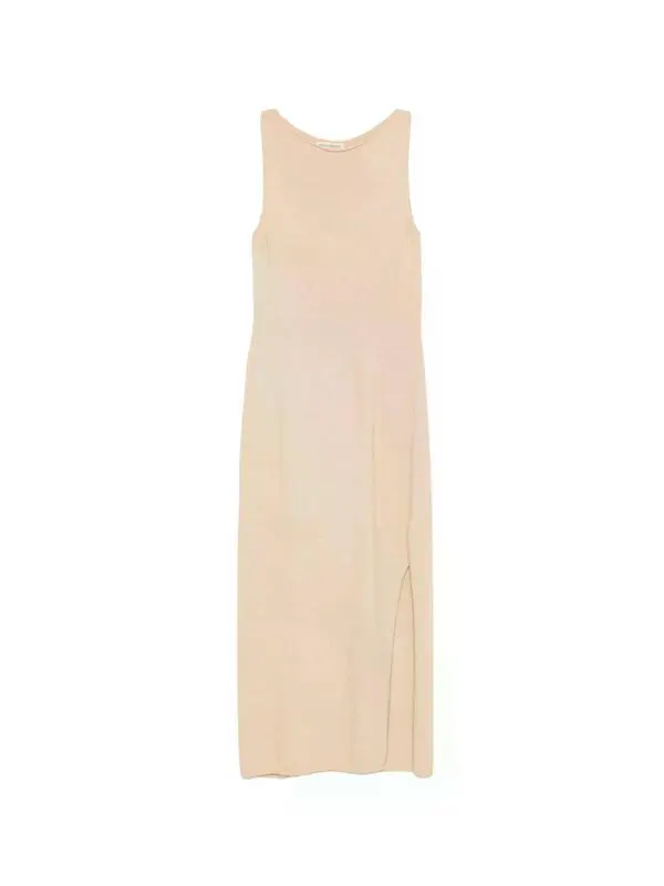 SERGIO MORETTI FIRENZE Sleeveless Side-slit Midi Dress - Neutrals