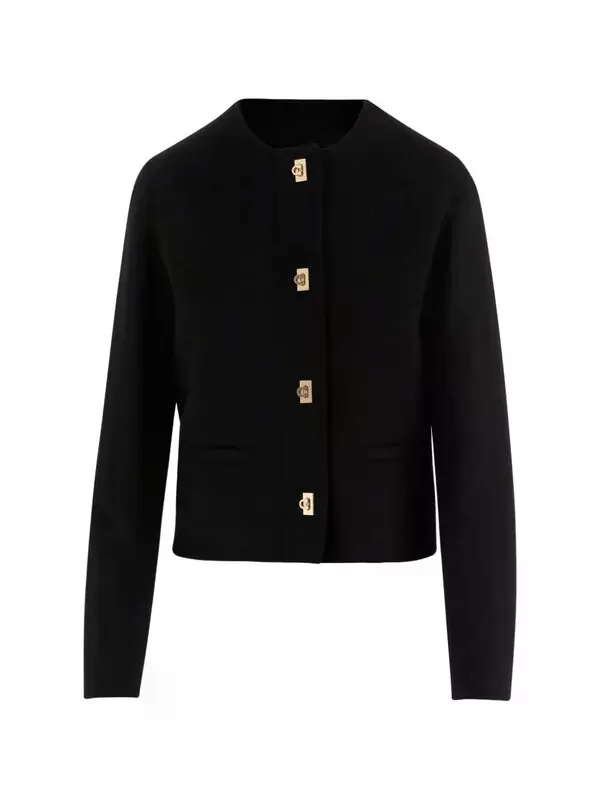 FERRAGAMO Gancini-button Round-neck Jacket