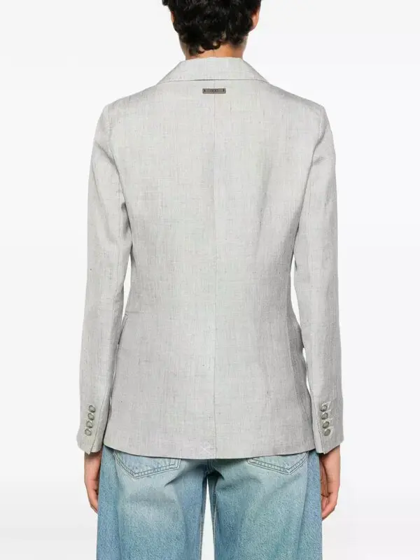 Peserico Double-breasted Peak Lapel Linen Blazer