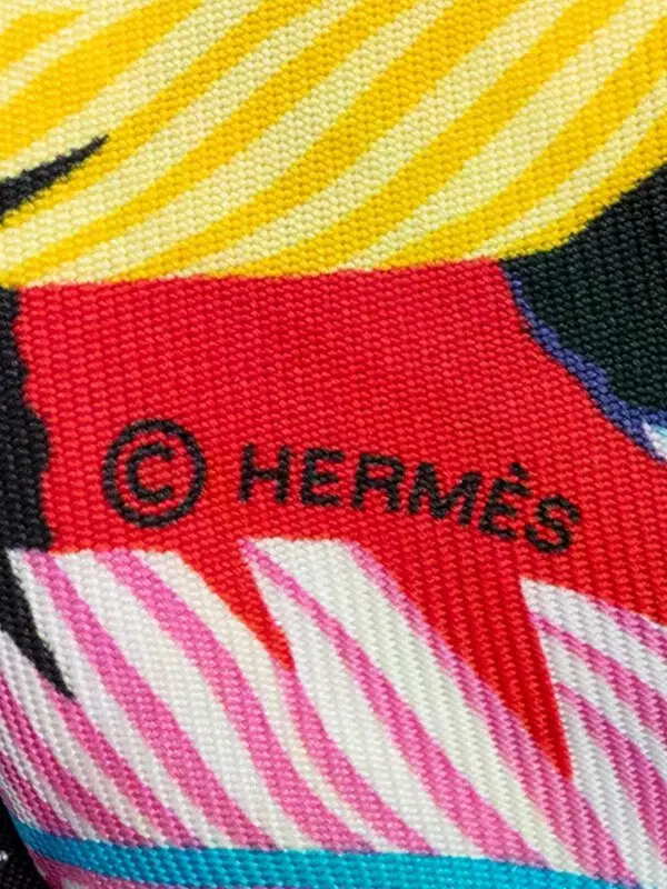 Hermès 2000-2016 Jaguar Quetzal Silk Twilly Scarf Scarves - Green