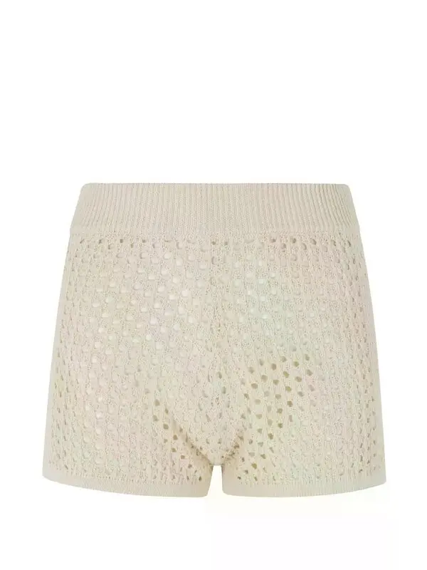 MC2 SAINT BARTH Almyra Crochet Shorts - Neutrals