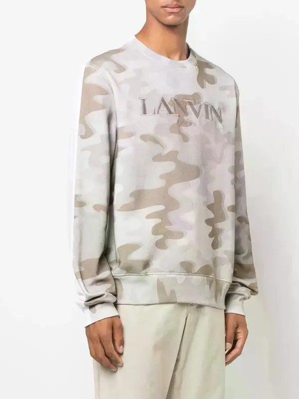 LANVIN Embroidered Camouflage Print Sweatshirt