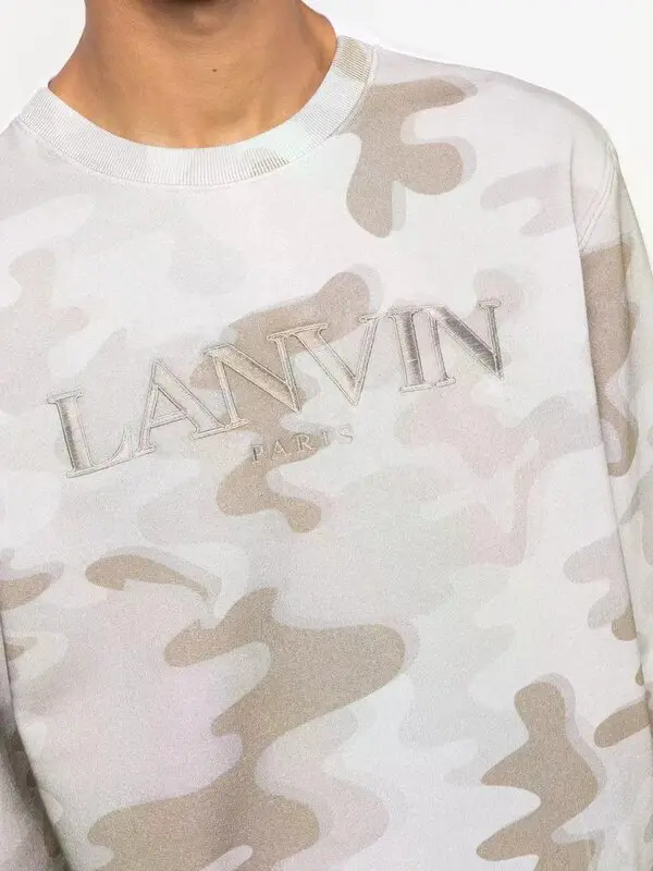 LANVIN Embroidered Camouflage Print Sweatshirt